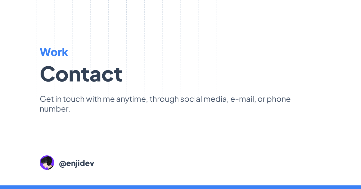 Contact — Enji · Front-End Developer