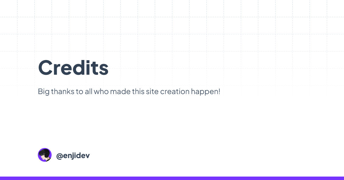 Credits — Enji · Front-End Developer