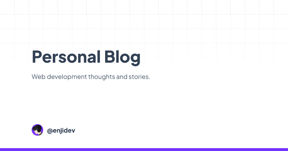 Personal Blog — Enji · Front-End Developer