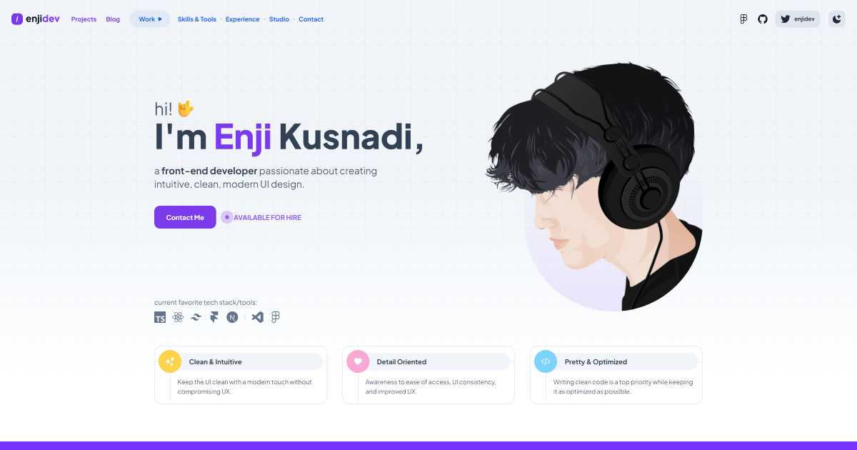 Enji Kusnadi · Front-End Developer